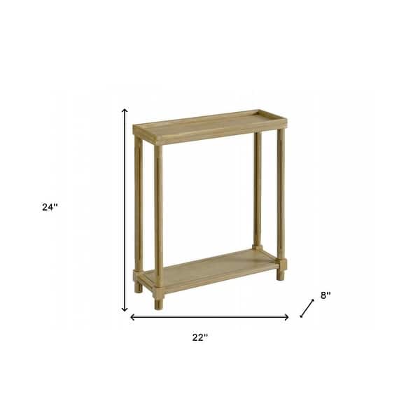 HomeRoots Set Of Two 24" Oak Brown Wood Rectangular End Tables With ...