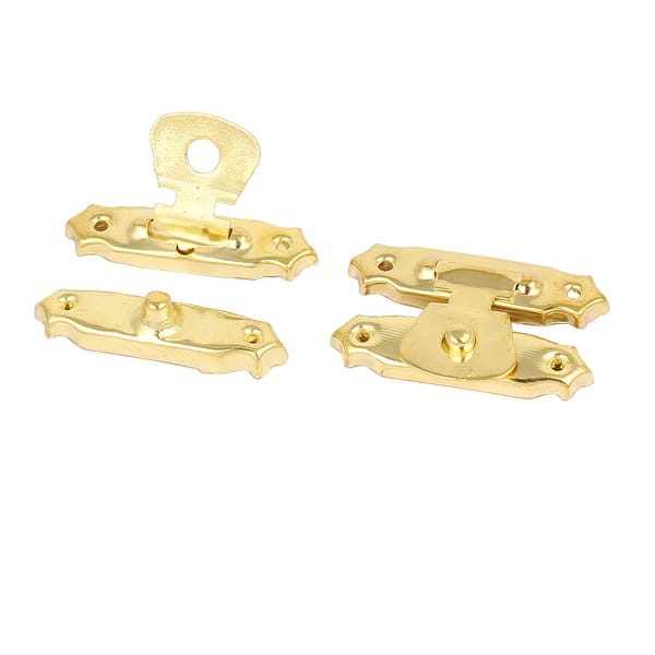 Gift Jewelry Box Metal Lock Buckle Latches Toggle Hasp Gold Tone 5PCS ...