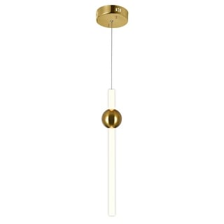 Baton LED Mini Pendant With Brass Finish - Bed Bath & Beyond - 31572955