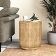 Weather Resident Rock End Table with Wood Grain for Living Room - 14.5 ...