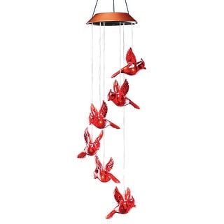 Sparkling Solar Hanging Cardinal Outdoor Garden Mobile - NO SIZE - Bed ...