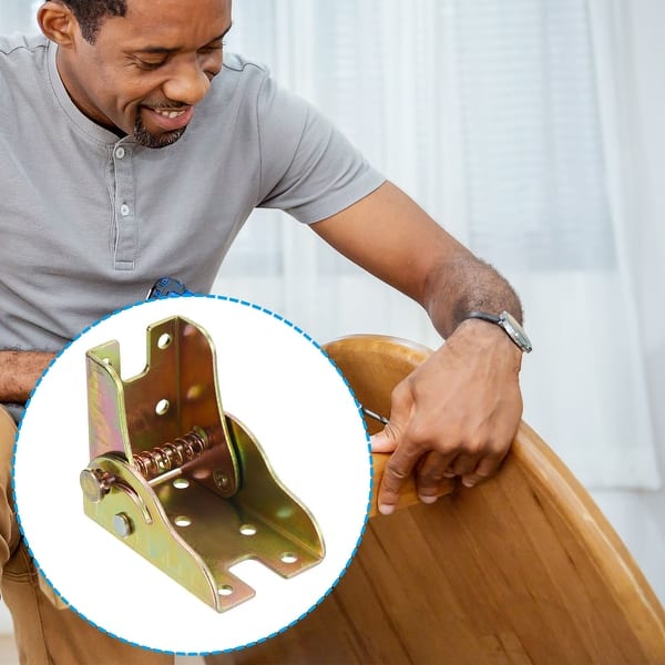 4pcs Folding Hinge 2.2" Height Metal Self-Locking Rack Bracket w Screw ...