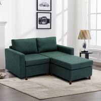 Green Modern 2+1 pc Linen Modular Sectional Sofa Couch Set, Seat Module ...