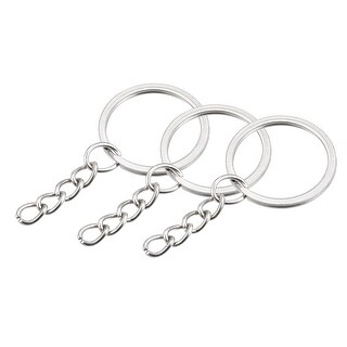 Split Keychain Rings, Flat Key Holder with Chain for Keys Organization ...