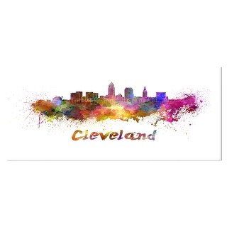 Designart 'Cleveland Skyline' Cityscape Metal Wall Art - Bed Bath ...