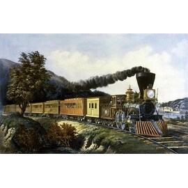 American Express Train by Currier And Ives Americana Art Print - Bed ...