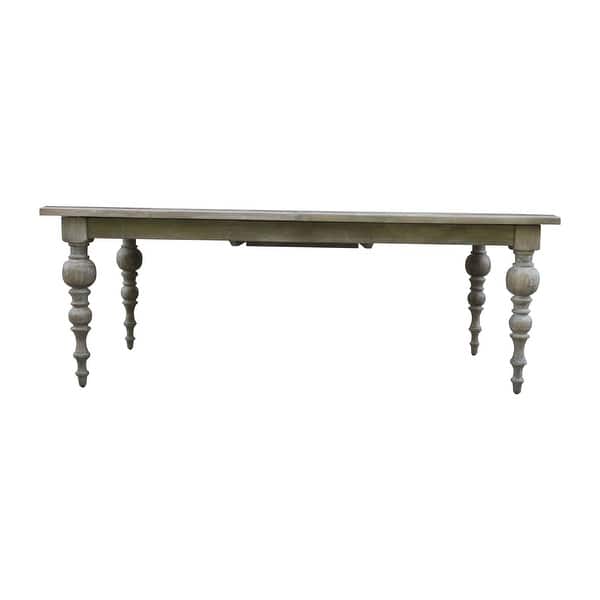 Troy 82-inch White Washed Baluster Dining Table with Extension Leaf ...