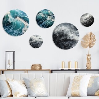 Designart "Fauvism Blue Waves" Ocean Wall Art Set of 5 - Traditional ...