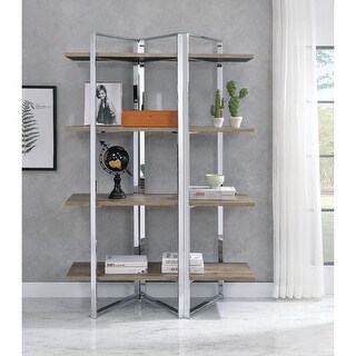 Libby Rectangular Etagere Bookshelf with Open Compartment (4 Shelves ...