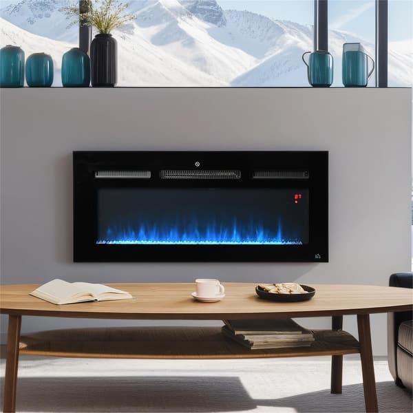 1500W Recessed and Wall Mounted Electric Fireplace Inserts with Remote ...