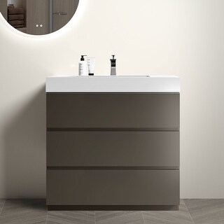 Modern 36" Bathroom Vanity with Sink,Large Storage Freestanding Vanity ...