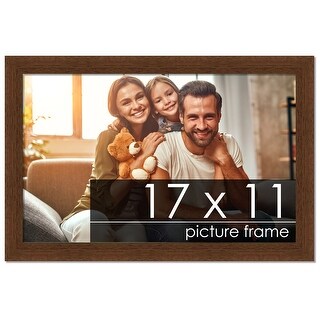 17x11 Traditional Walnut Wood Picture Frame - UV Acrylic, Foam Board ...