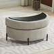 32.7" W Upholstered Half Moon Storage Ottoman Footrest Footstool - Bed ...