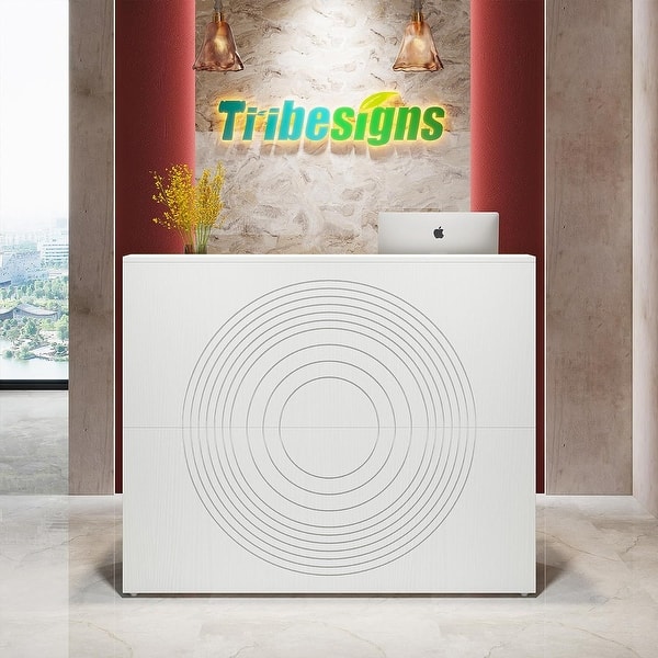 47 inch Reception Desk with Cable Grommet, Modern Front Desk Retail ...