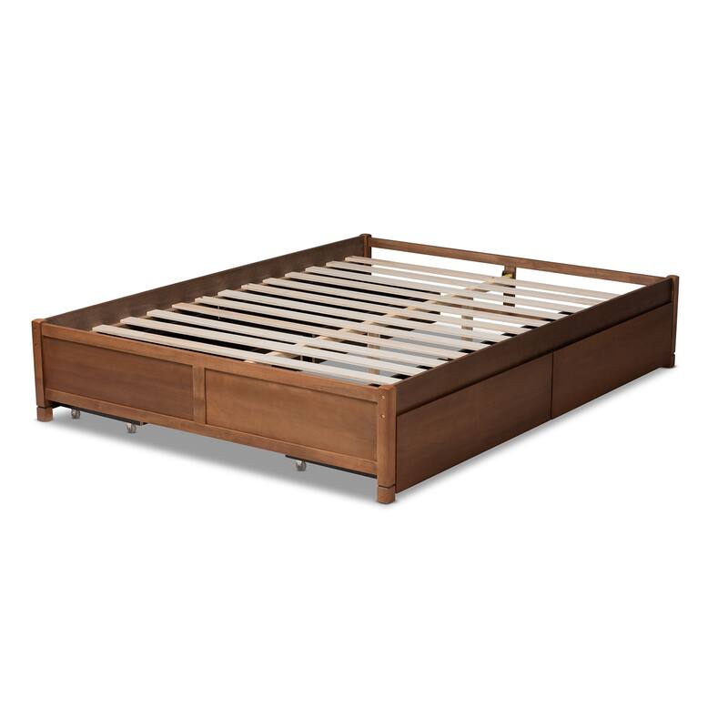 Yara Modern & Contemporary 4-Drawer Wood Storage Bed Frame(Platform ...