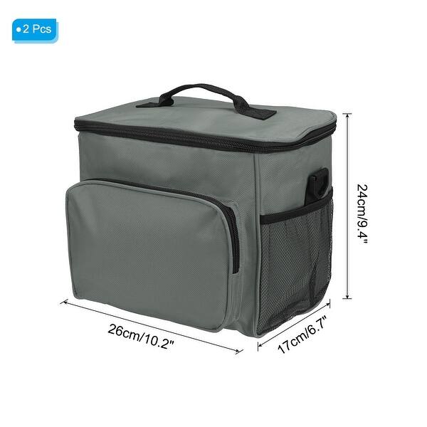 2 Pcs Lunch Box for Women/Men, Insulated Lunch Bag, 9.4x6.7x10.2 Inch ...