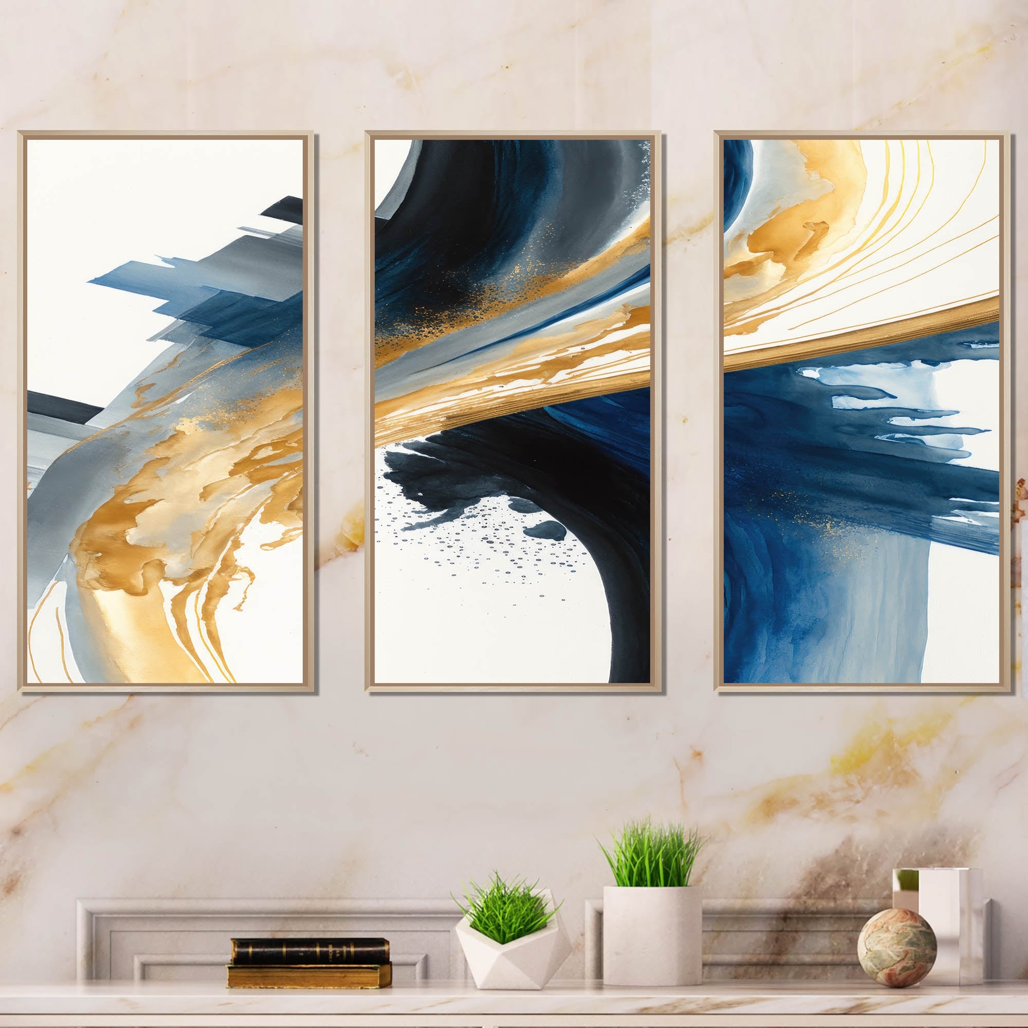 Blue Framed Canvas - Bed Bath & Beyond