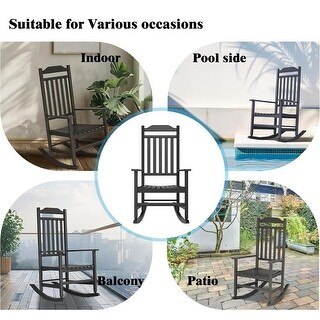 Patio Rocking Chair Outdoor ,Weather Resistant Poly Resin Oversized ...