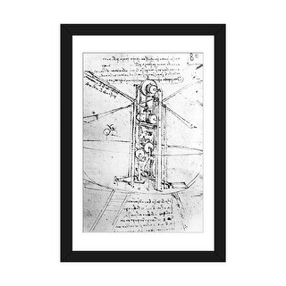iCanvas "Vertically standing bird's-winged flying machine, fol. 80r ...