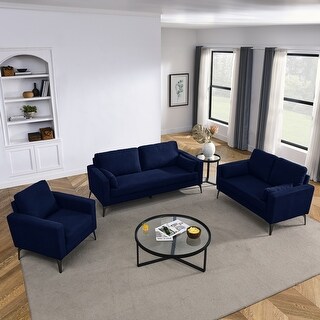 Thick Cushion Sofa Sets Navy Sleeper Loveseat Corduroy Settee - Bed ...