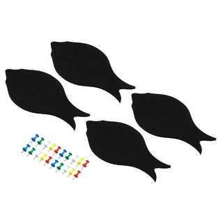 4Pcs Bulletin Board Fish Self Adhesive Wall Felt Tile with Push Pin ...