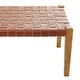 Black or Brown Leather Handmade Woven Seat Bench - 47 x 18 x 17 - Bed ...