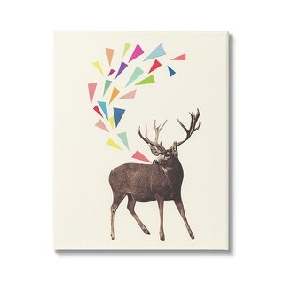 Stupell Modern Deer Geometric Triangles Pattern Shapes Canvas Wall Art ...