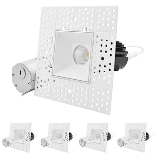 Luxrite 2 Inch Square Trimless LED Recessed Light, 5CCT 2700K-5000K ...