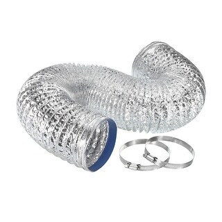 Air Aluminum Ducting 4.5 Inch 4.92 Ft Non-Insulated Ducting w 2 Clamps ...