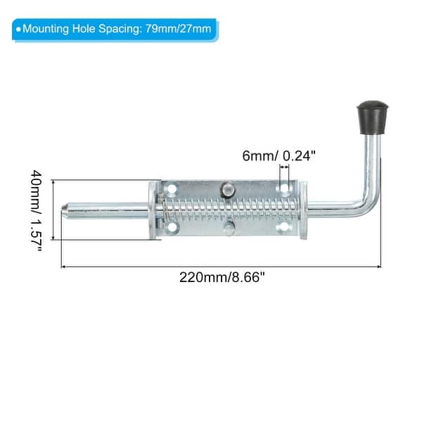 Spring Loaded Latch Pin 8.66" Iron Security Latch Sliding Barrel Bolt ...