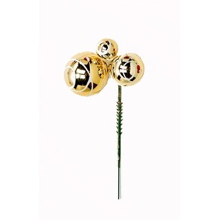 Christmas Swirl Pick x 3, Gold, Set of 12 - 8" - Bed Bath & Beyond ...