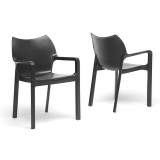 Limerick Black Plastic Stackable Modern Dining Chair - 2pcs - Bed Bath ...