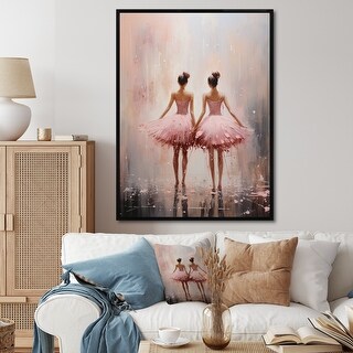 Designart "Pink Ballet Dance II" Ballet Framed Wall Art Prints - Bed ...