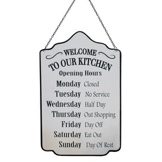 Welcome to Our Kitchen Opening Hours Enameled Metal Sign 14 Inches ...