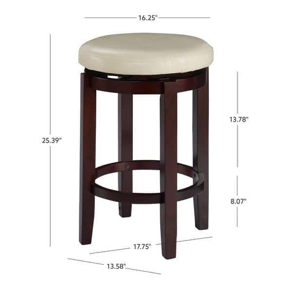 Dorothy Cream Faux Leather Backless Swivel Counter Stool - Bed Bath ...