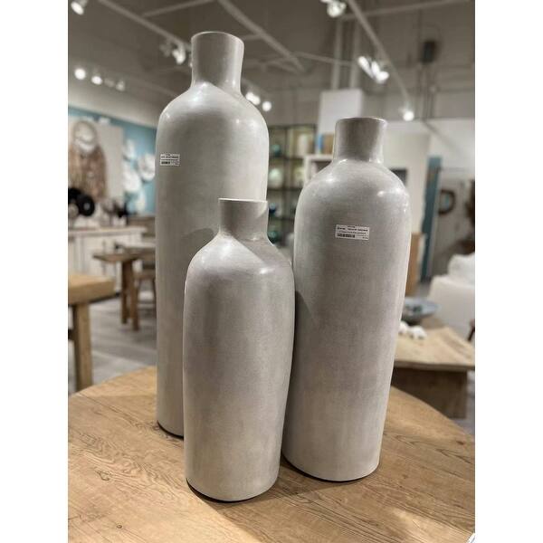 Artissance 24 in. H Light Gray Cement Hopson Bottle - Bed Bath & Beyond ...
