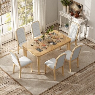 Natural Farmhouse Dining Set Family Dining Table Set - Bed Bath ...
