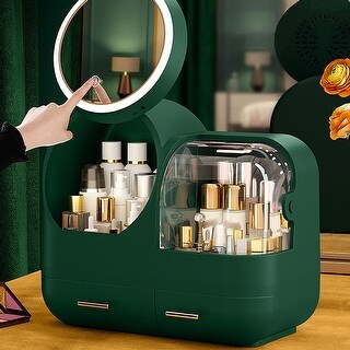 Makeup Storage Organizer Box with Led Lighted Mirror - Bed Bath ...