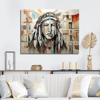Designart "Native Majestic Cherokee Collage" Native American Art Wall ...