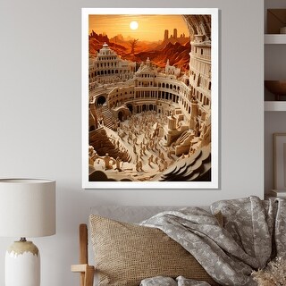 Designart "Old Arena Stadiums I" Stadiums Framed Canvas Print - Bed ...