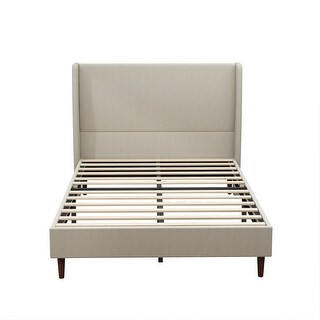 Queen Size Linen Bed Frame with sturdy legs - Bed Bath & Beyond - 42941186