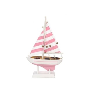 Wooden Pretty in Pink Model Sailboat 9" - 2" L x 5" W x 9" H - Bed Bath ...
