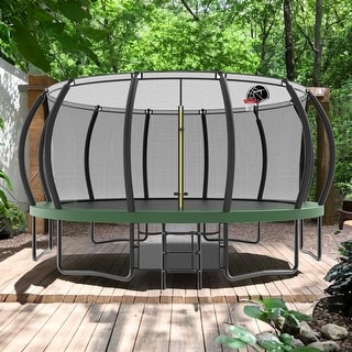 16FT Trampoline have 4 high safety enclosure poles and heavy gauge ...