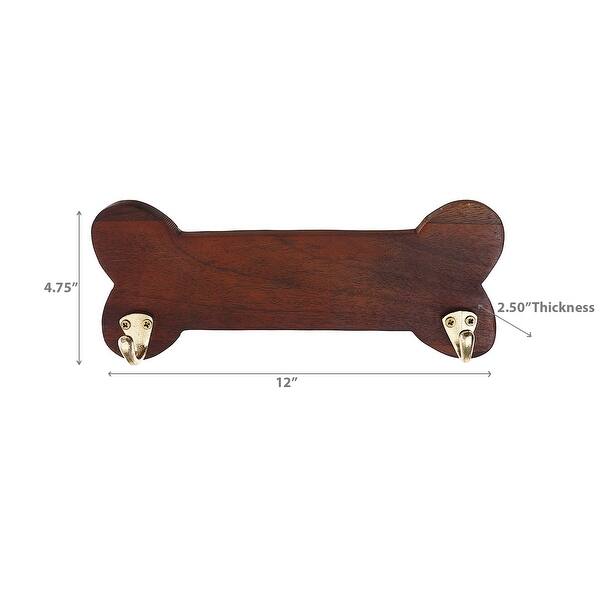 Wooden Bone Shape With 2 Gold Hooks Mahogany - Bed Bath & Beyond - 38445697