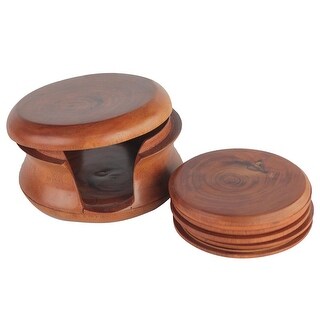 Novica Handmade Tree Rings Mahogany Coasters (Set Of 6) - Bed Bath ...