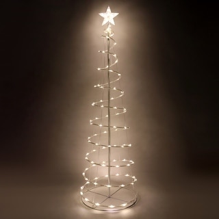 Syncfun 5FT Christmas Spiral Tree Yard Light with 100 Pre-Lit Warm ...