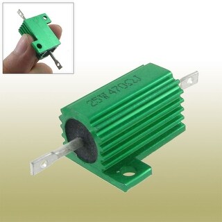 2 Pcs Green Aluminum Housed Wirewound Resistors 25W 470 Ohm 5% - Bed ...