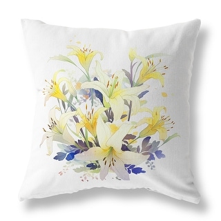Yellow And Green Lily Mist Serenity Indoor/Outdoor Throw Pillow - Bed ...