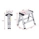 Aluminum 2-Step Stool Folding Double Sided Step Ladder Anti-Slip Sturdy ...
