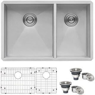 Ruvati Nesta 29" Undermount Double Basin 16 Gauge Stainless Steel - Bed ...
